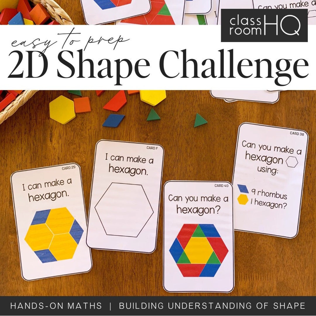 2D Shape Pattern Block STEM Challenge Cards - Etsy