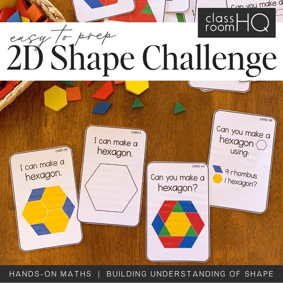 2D Shape Pattern Block STEM Challenge Cards - Etsy