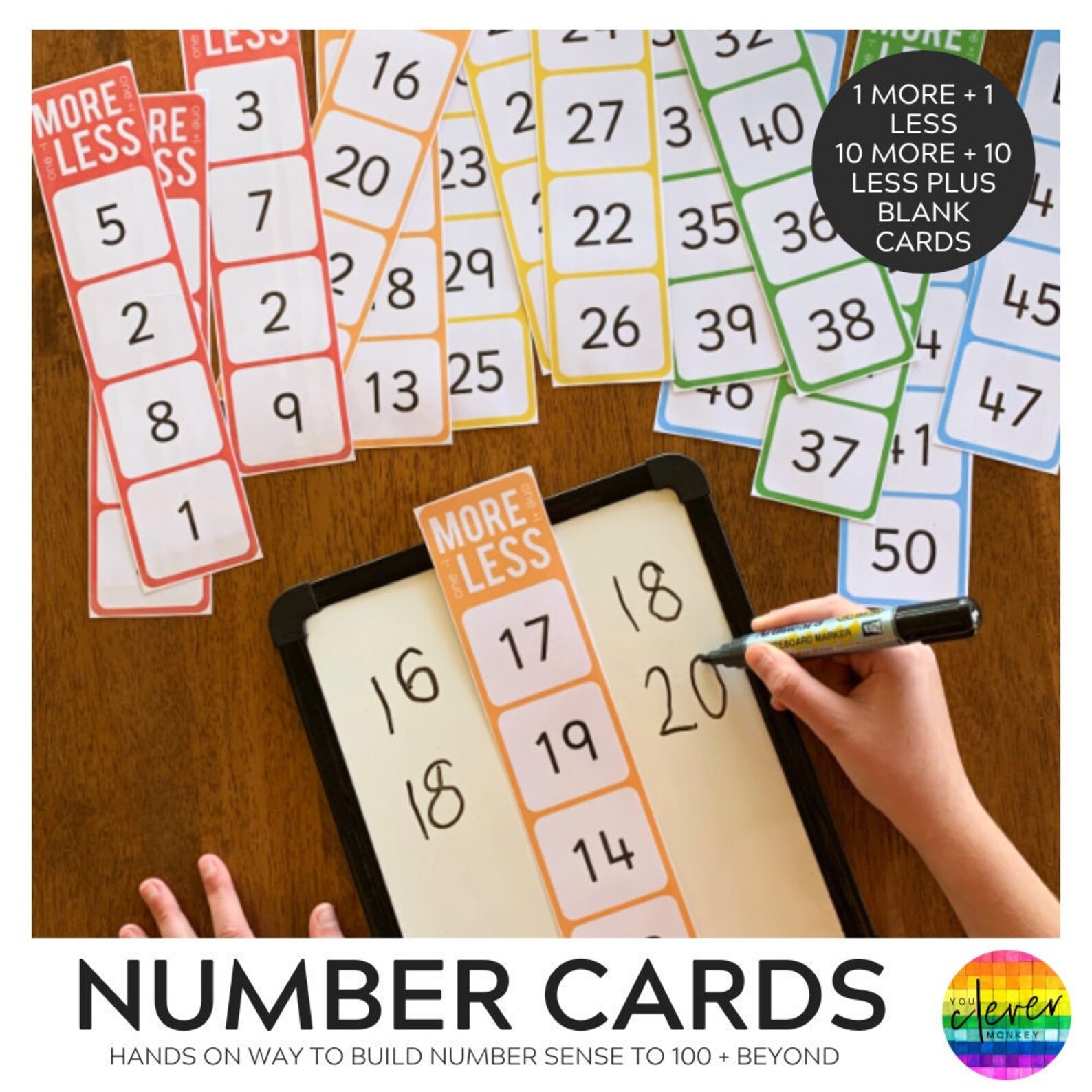 One More One Less Ten More Ten Less Number Cards | Etsy