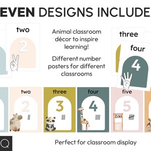 Wild Animal Zoo Theme Classroom Decor Editable Number Posters | ZOO ...