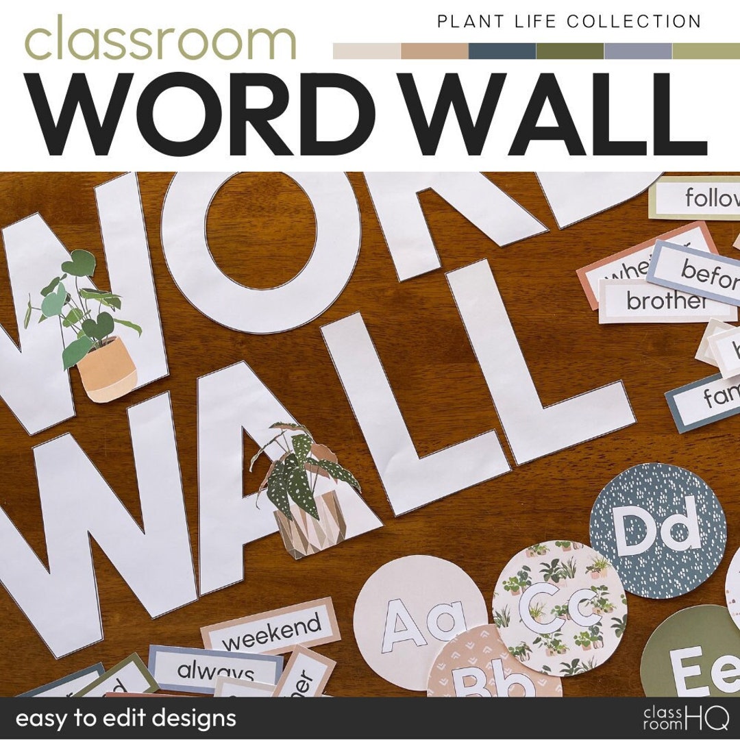 PLANT LIFE Word Wall Pack | Leafy Potted Indoor Plant Classroom Decor ...