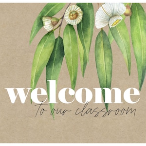 Australian Eucalyptus Class Theme Editable Class Door Decor Bulletin ...