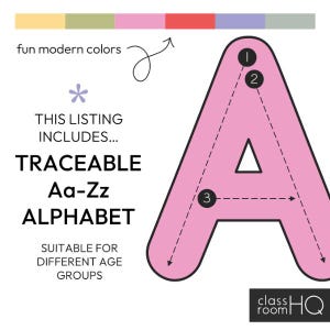 Traceable Alphabet Posters | Modern SPRING GARDEN Theme Classroom Decor ...