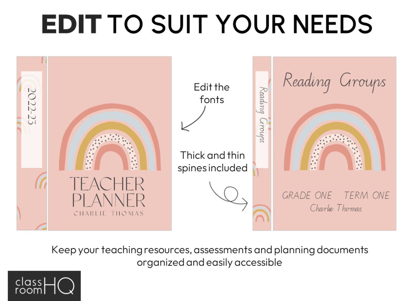 Modern BOHO RAINBOW Binders Book Covers Pack - Etsy