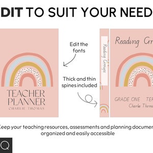 Modern BOHO RAINBOW Binders + Book Covers Pack - Etsy