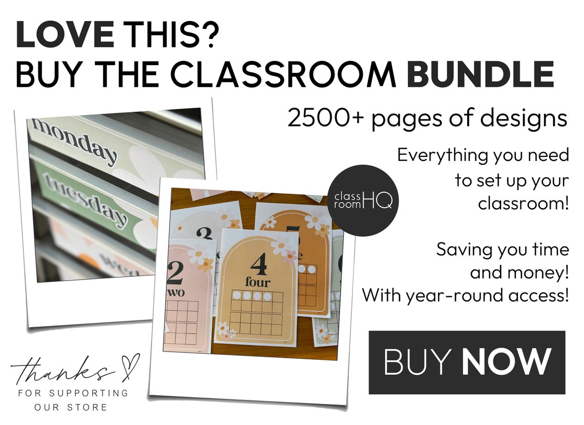 Vintage Retro Daisy Theme Editable Class Door Decor and Bulletin Board ...