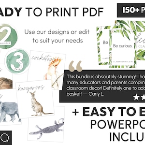 Australian Eucalyptus Natural Theme Editable Classroom Labels + Signs ...