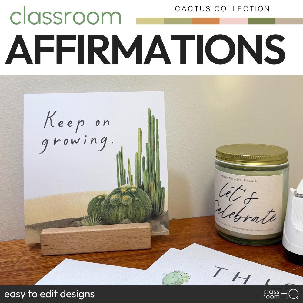 Editable Classroom Affirmation Station & Growth Mindset Display ...