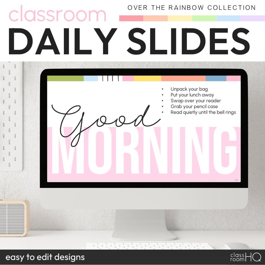 Editable Daily Classroom Slides With Timers for Classroom Management ...