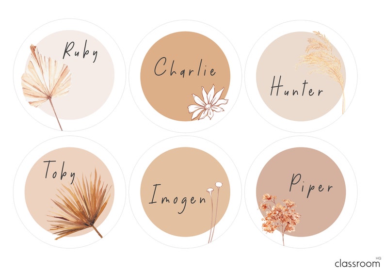 Calm Neutral Boho Class Theme Editable Class Door Decorations ...