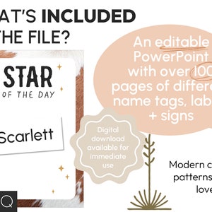 Vintage South Western Rustic Boho Theme Calm Classroom Decor Editable ...