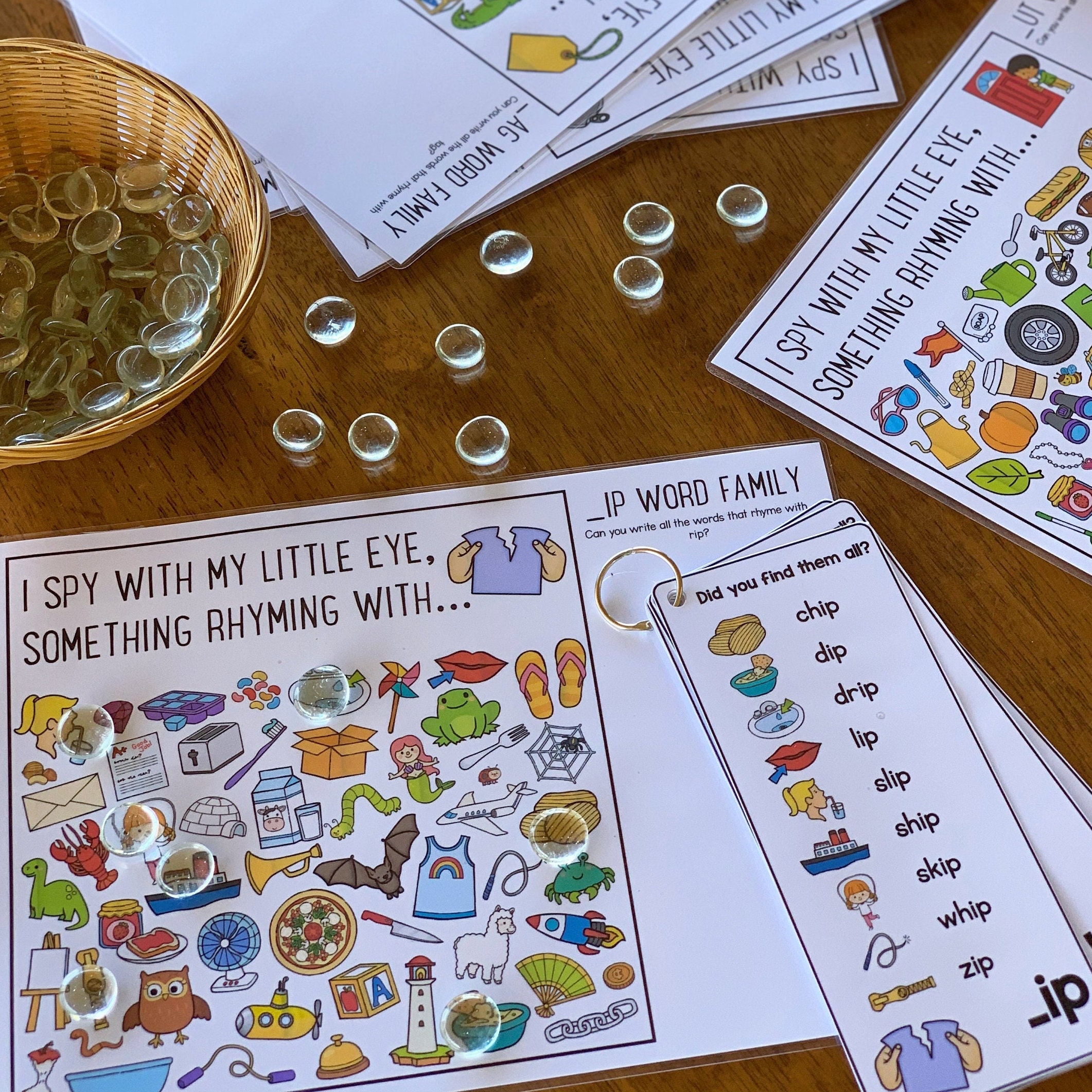 Rhyming Short Vowel Sound Word Family I Spy Mats COMPLETE - Etsy