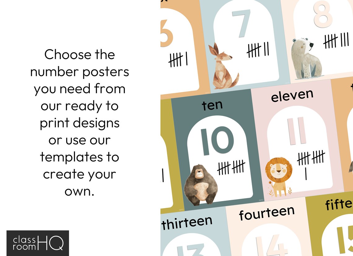 Editable Number Posters 0–20, Classroom Number Display, Math Wall ...