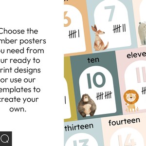 Wild Animal Zoo Theme Classroom Decor Editable Number Posters | ZOO ...