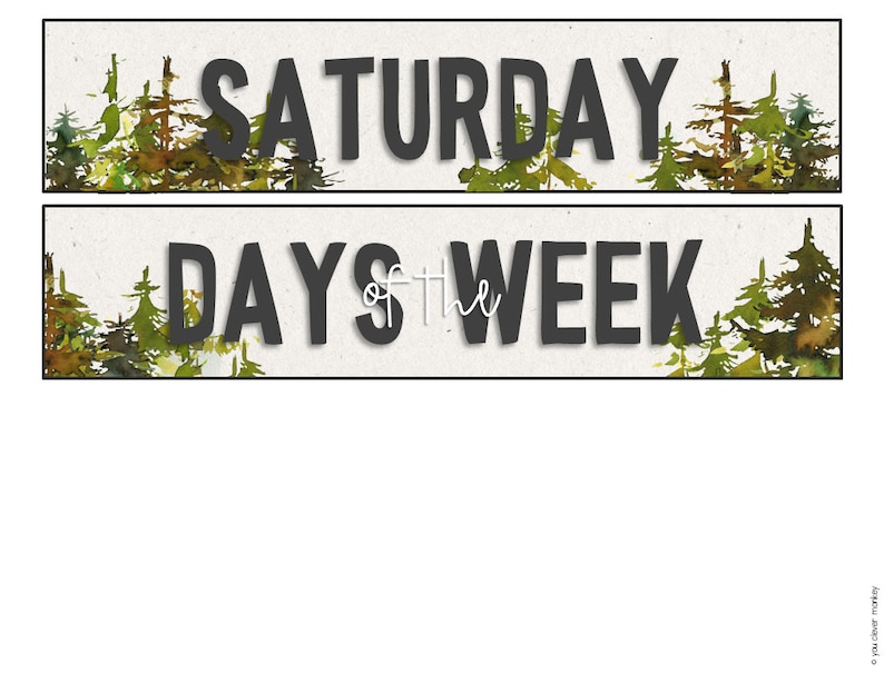 Woodland Forest Theme Classroom Decor Large Classroom Calendar Pack ...