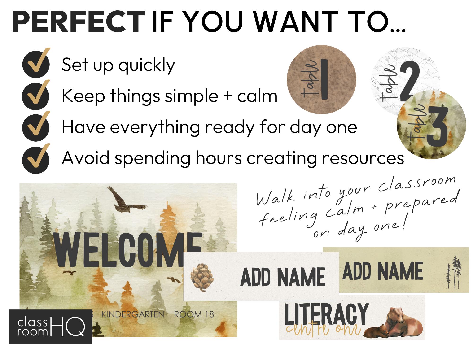 Editable Classroom Decor Starter Pack, Woodland Classroom Theme ...