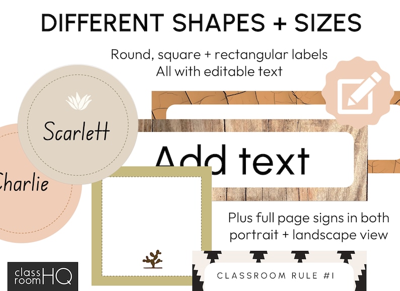 Vintage South Western Rustic Boho Theme Calm Classroom Decor Editable ...