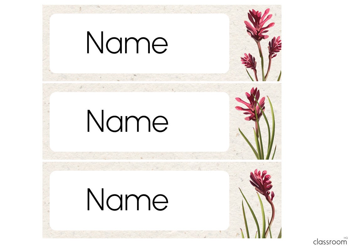 AUSSIE FLORA Editable Desk Plates | Eucalyptus Classroom Decor - Etsy ...