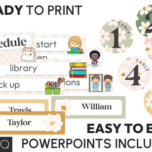 Vintage Retro Daisy Theme Classroom Decor Bundle HAZY DAISY Classroom ...