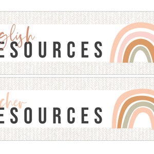 Modern BOHO RAINBOW Classroom Labels + Signs Pack - Etsy