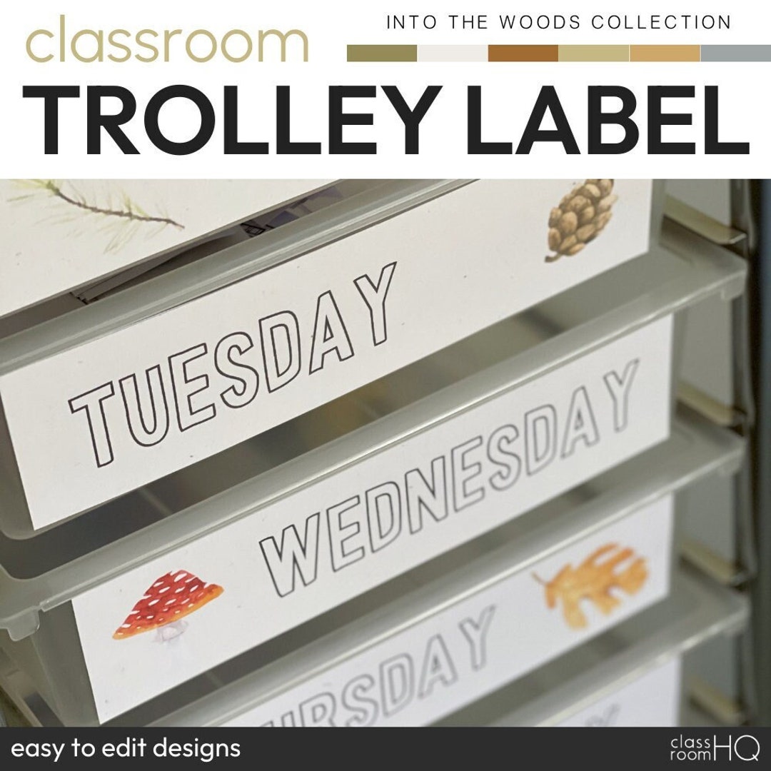 Woodland Forest Theme Classroom Decor Teacher Trolley 10-drawer Rolling ...