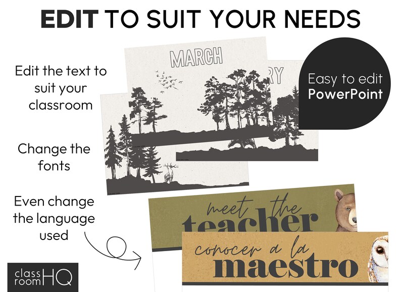 Woodland Classroom Decor Bundle | Editable Classroom Setup Forest Theme ...
