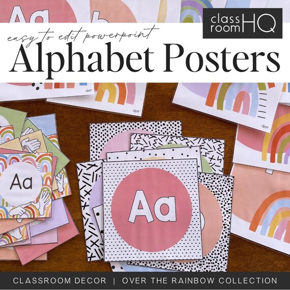 OVER THE RAINBOW Alphabet Posters - Etsy