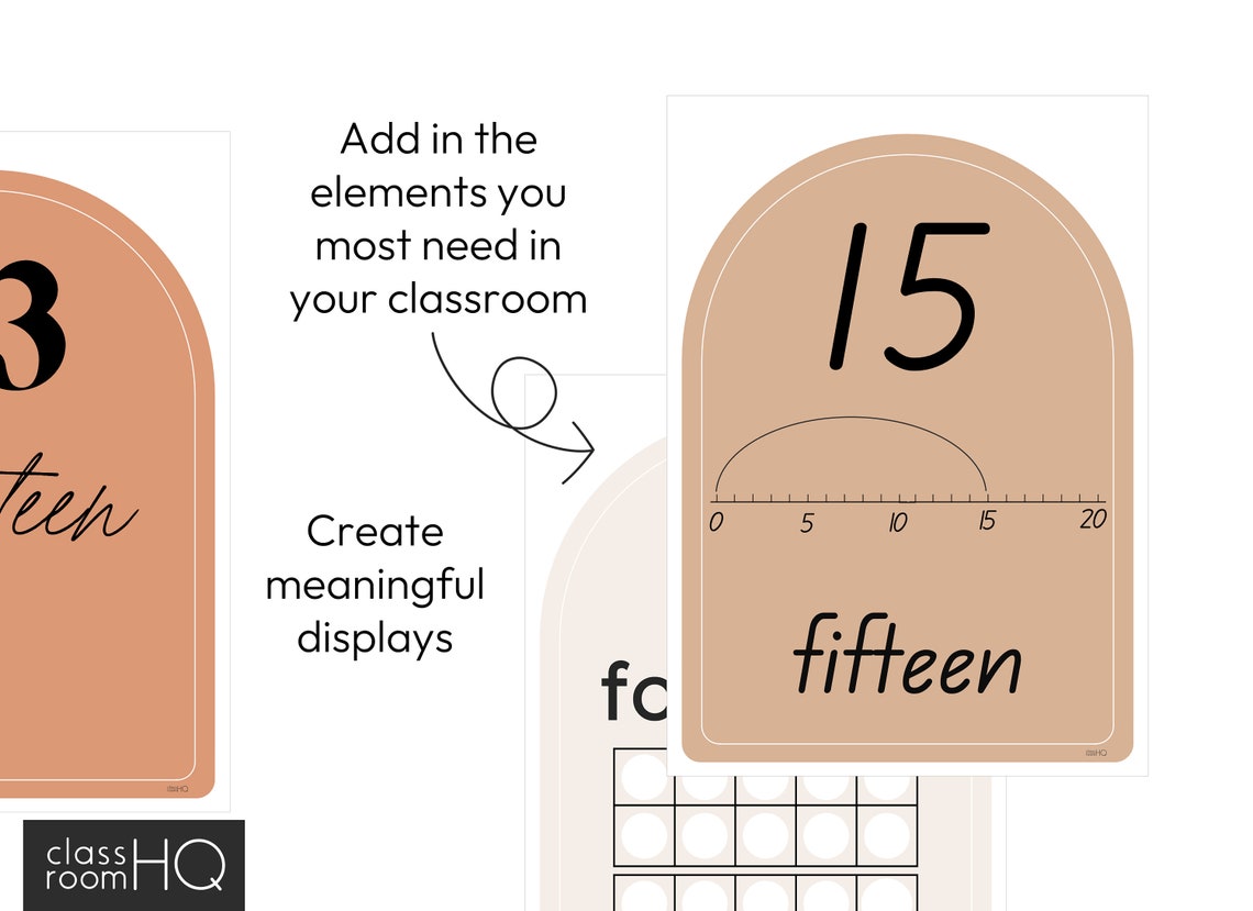 Modern Neutral Boho Theme Classroom Decor Number Posters | BOHO SUMMER ...