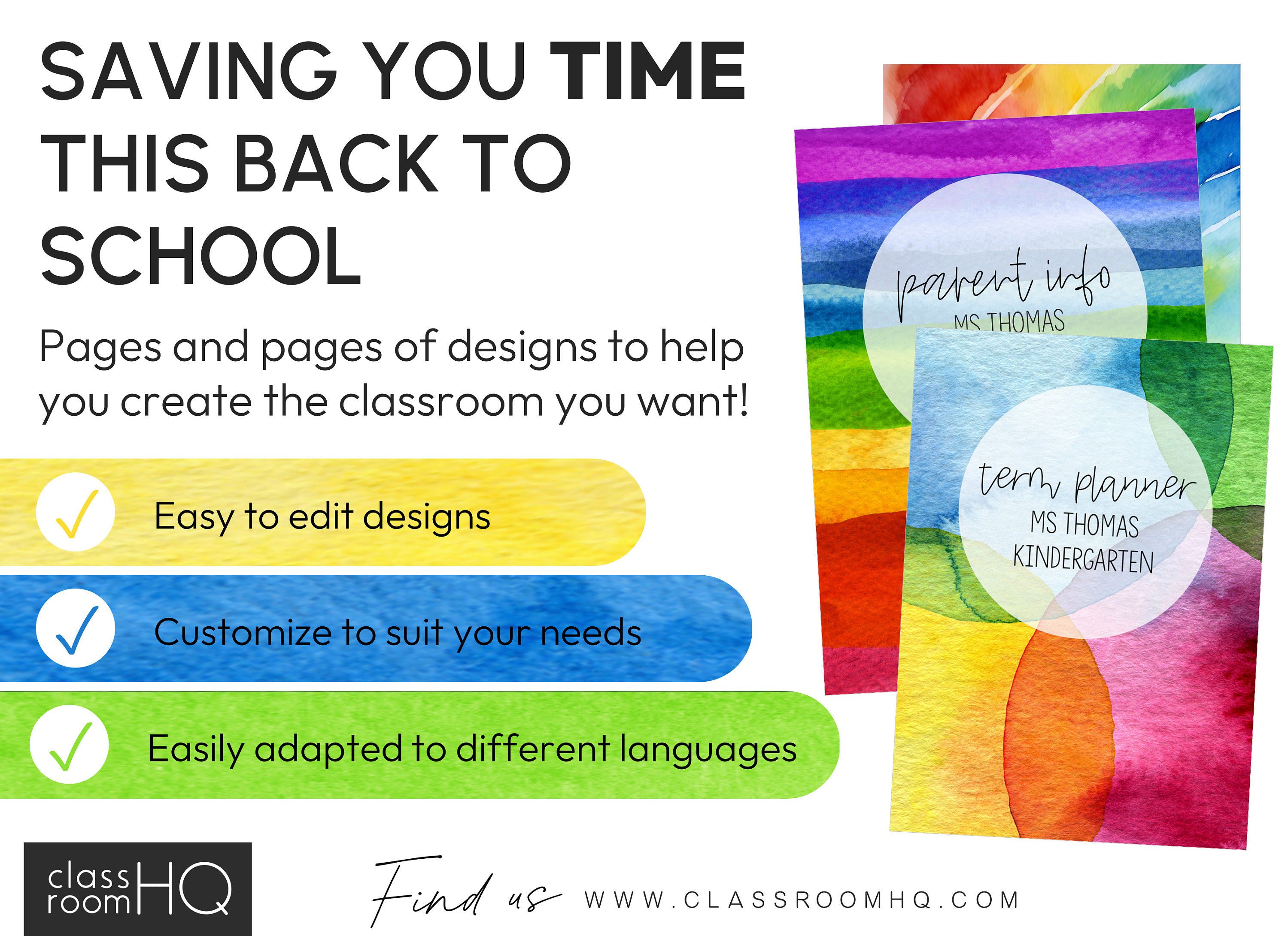 Editable Binder Covers + Student Book Covers Pack | WATERCOLOR PAINT ...