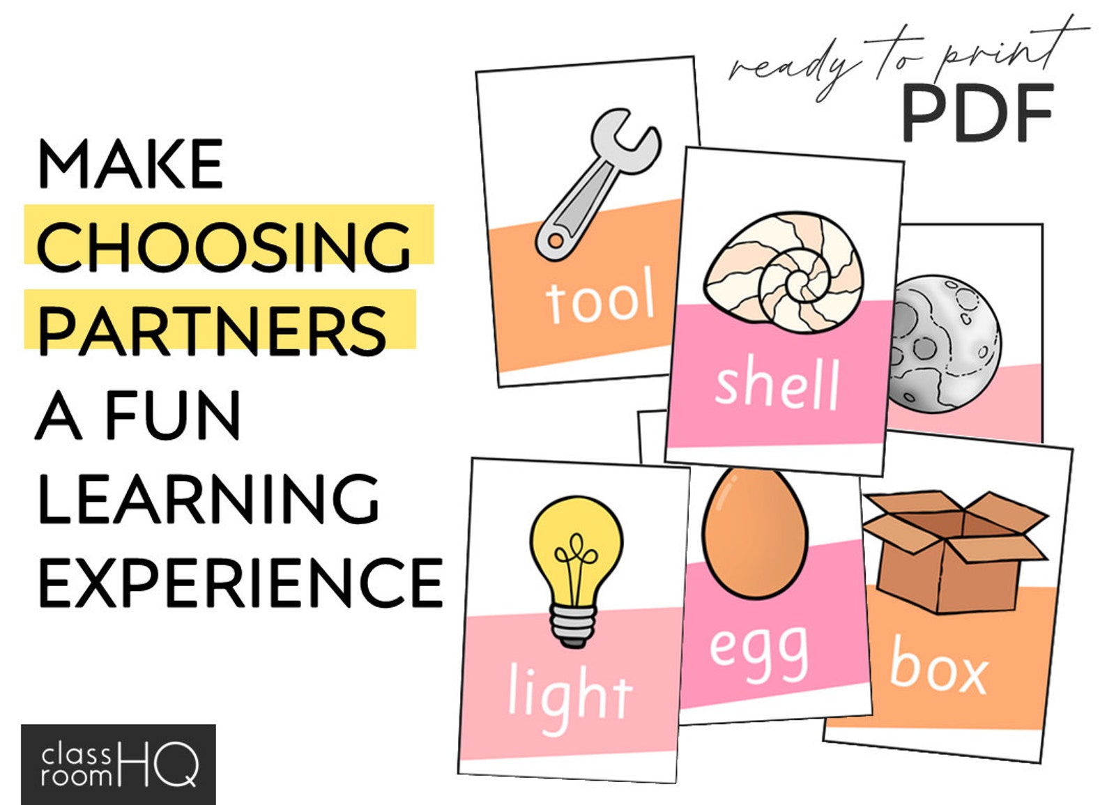 Pick A Partner Compound Word Partner Cards Pack - Etsy