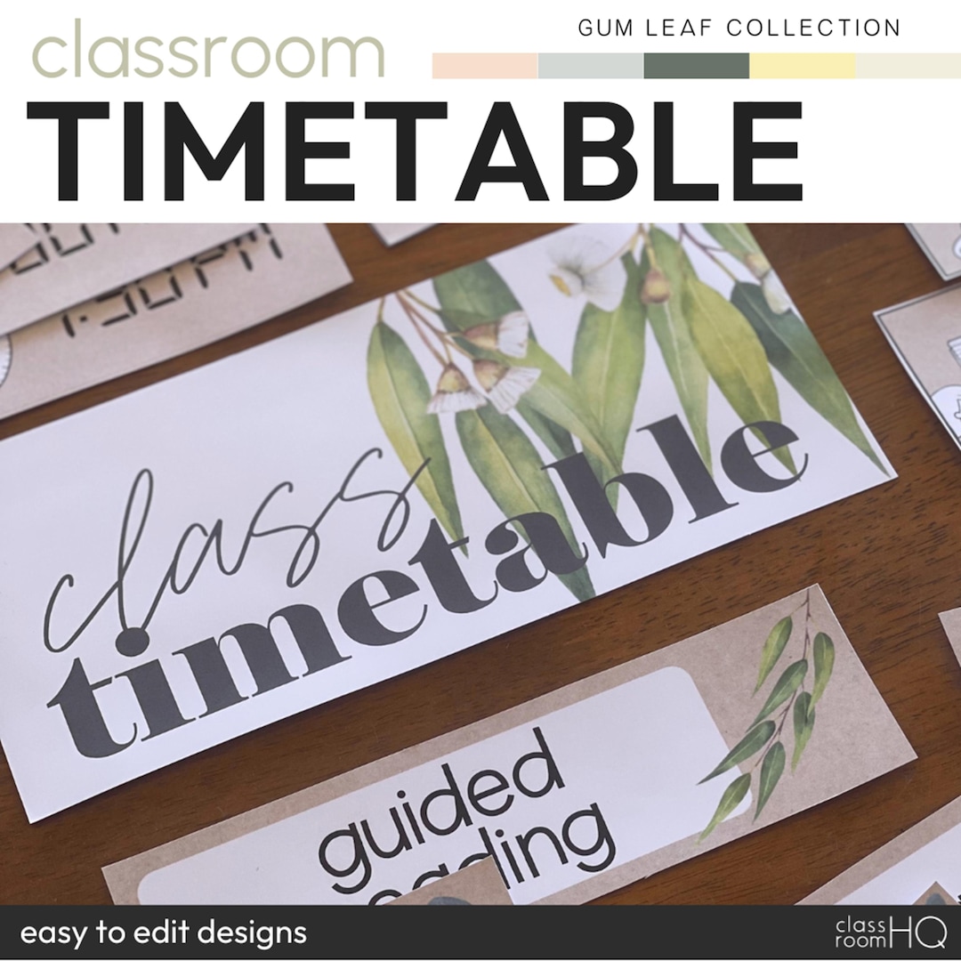 Eucalyptus Australian Theme Editable Visual Schedule Classroom ...