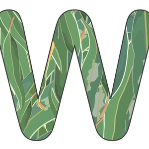 Eucalyptus Bulletin Board Letters Editable Lettering Pack AUSSIE FLORA ...