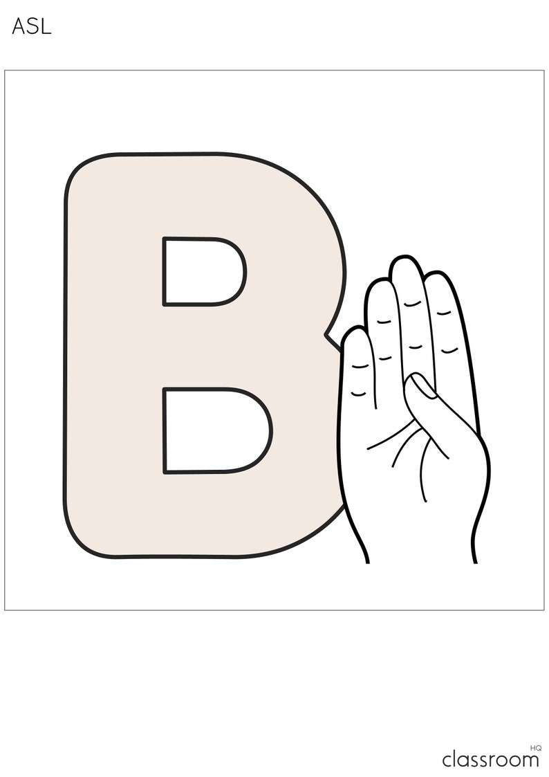 Neutral Classroom Decor ASL + Auslan Alphabet Posters | B+W NEUTRALS ...