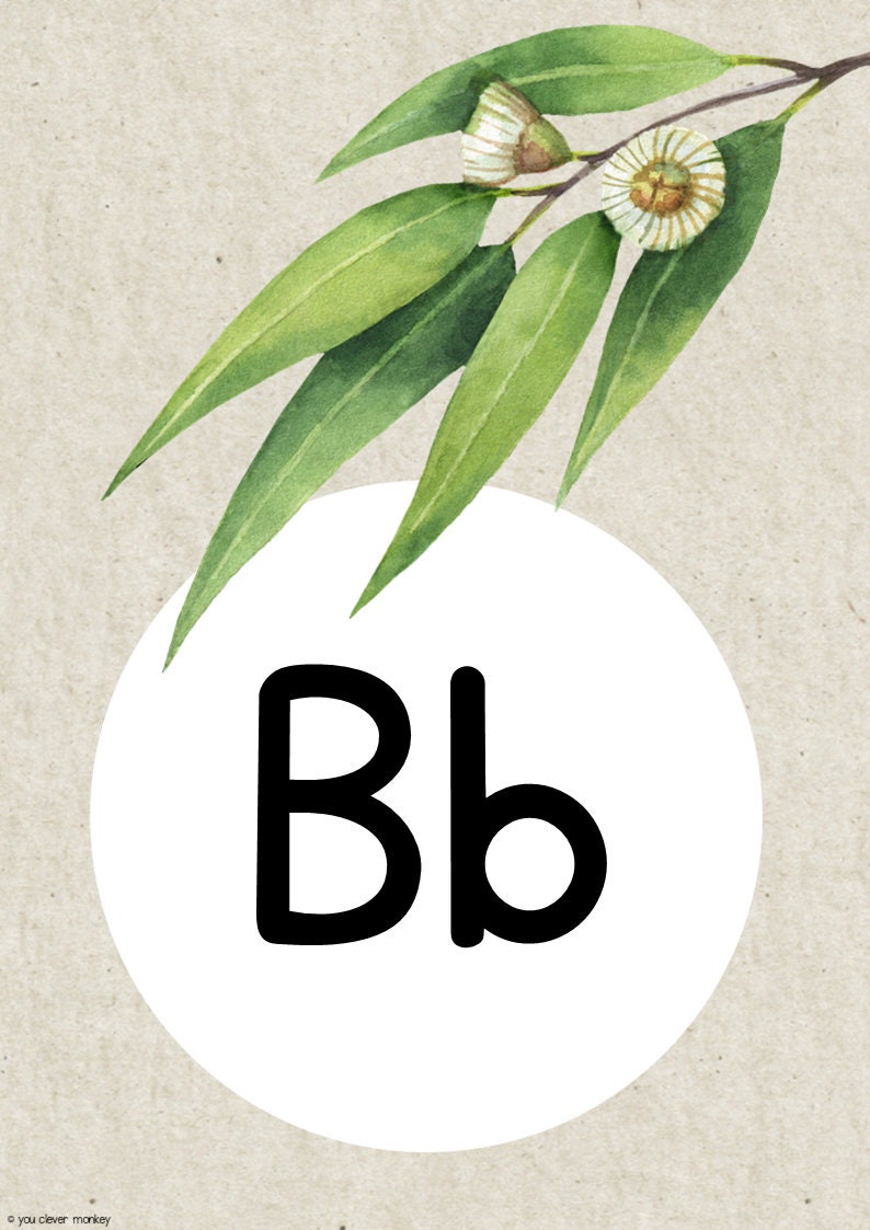 GUM LEAF Alphabet Posters Eucalyptus Class Theme - Etsy