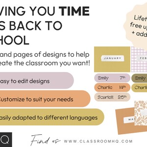 Groovy Vintage Retro Theme Editable Class Birthday Bulletin Board ...