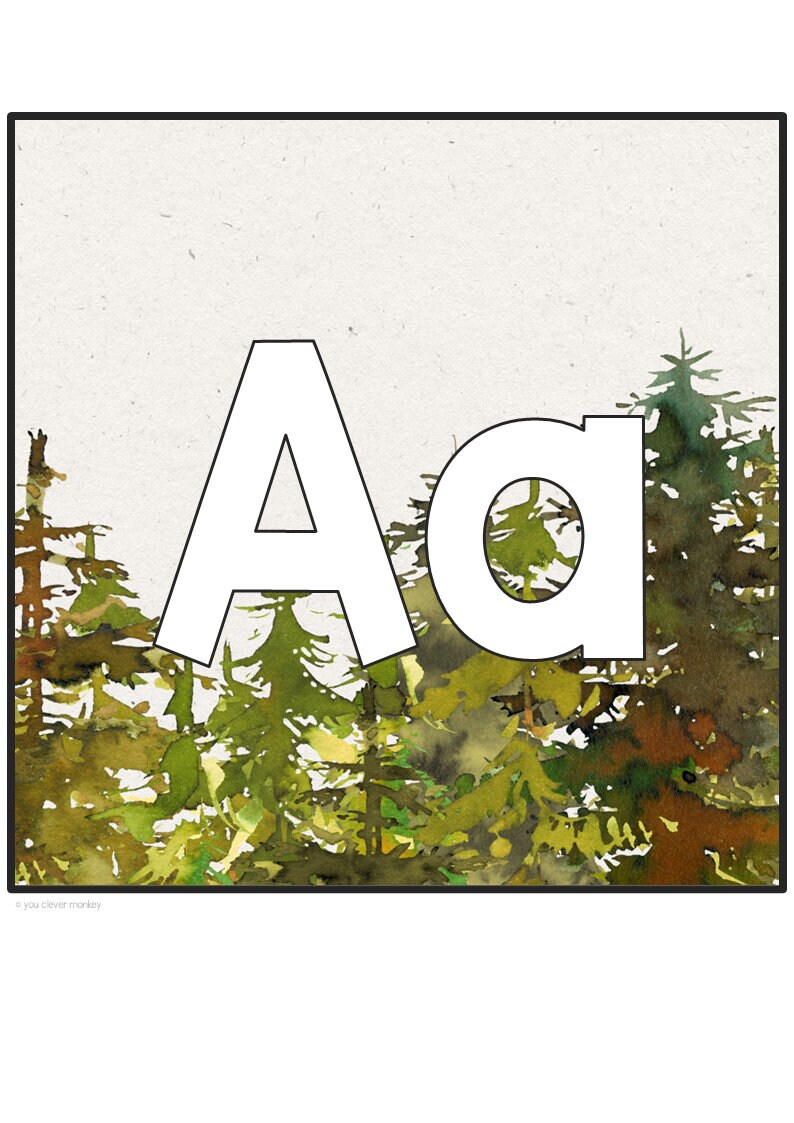 Woodland Forest Theme Classroom Decor Alphabet Posters | INTO THE WOODS ...