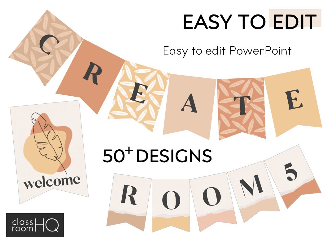 BOHO SUMMER Classroom Bunting Pack - Etsy