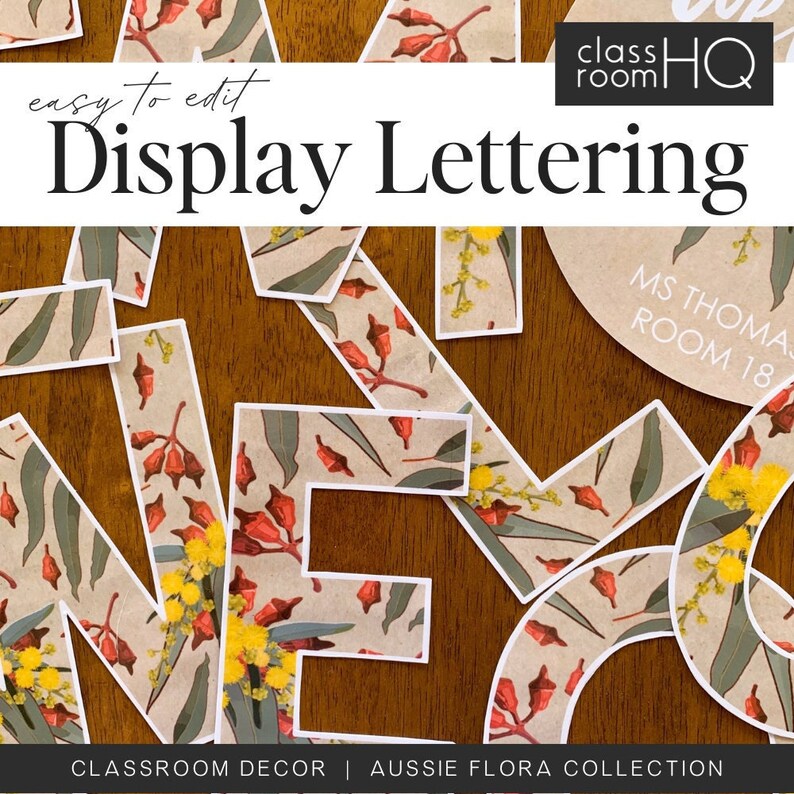 AUSSIE FLORA Bulletin Board Lettering Pack - Etsy