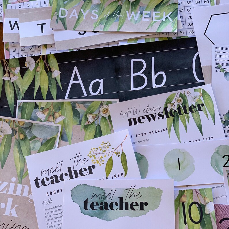 Eucalyptus GUM LEAF Classroom Decor BUNDLE Eucalyptus Class - Etsy UK