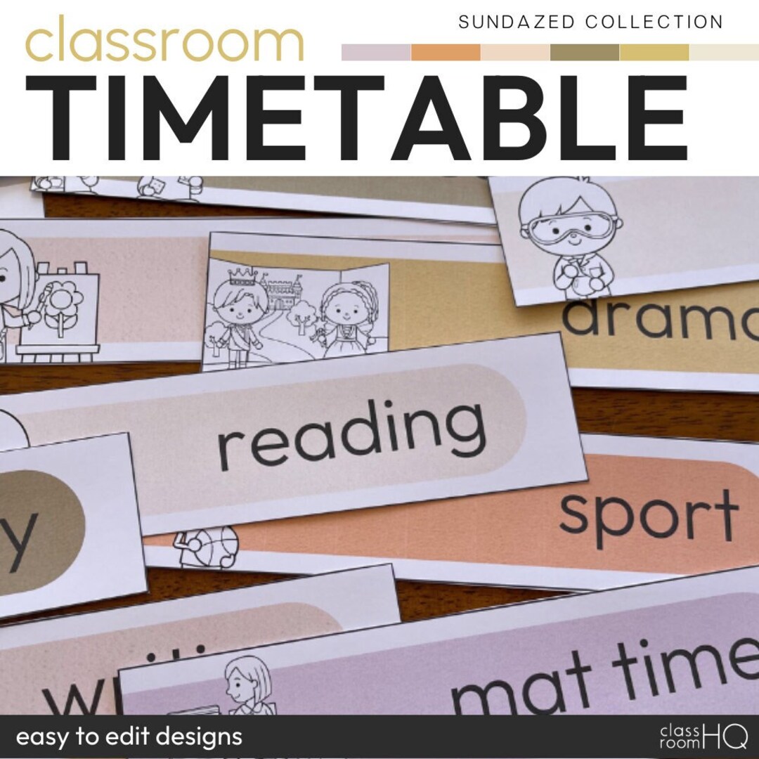 Groovy Vintage Retro Theme Classroom Decor Visual Schedule Timetable ...