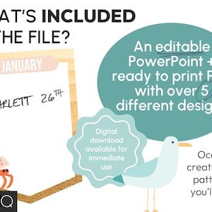 Ocean Theme Beach Theme Editable Class Birthday Bulletin Board Display ...