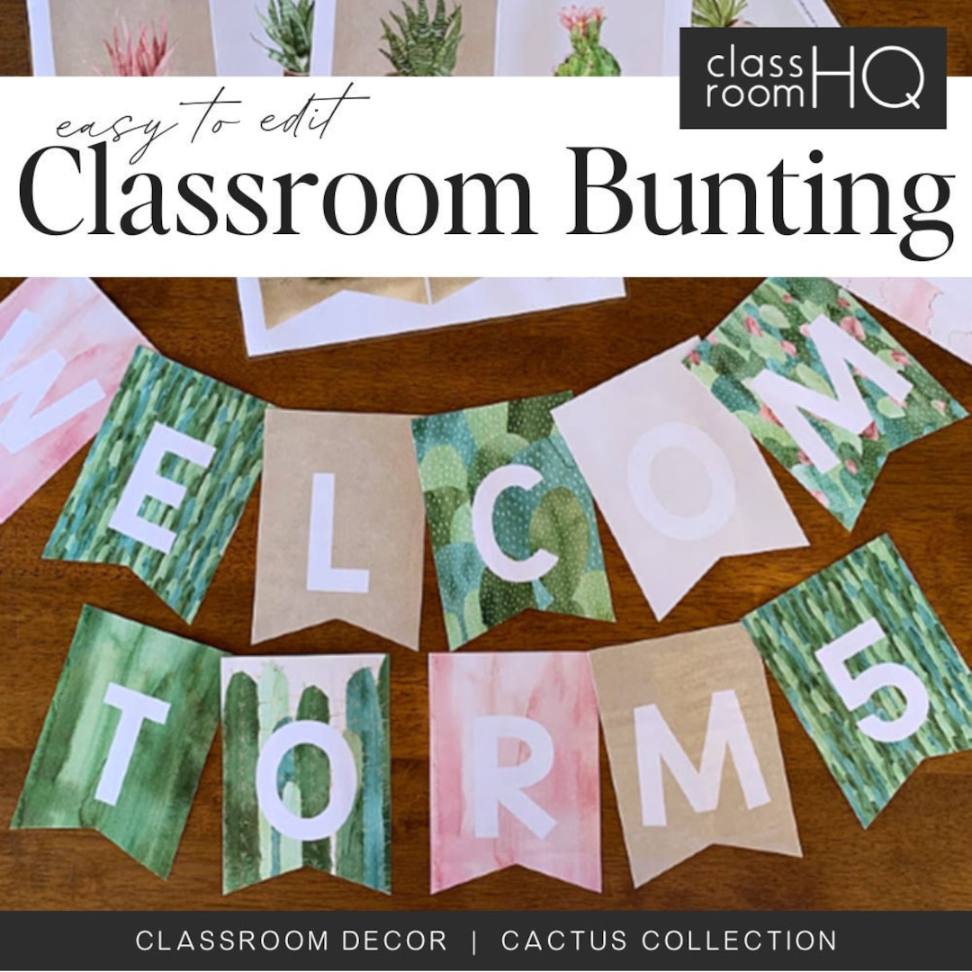 CACTUS Classroom Bunting Pack - Etsy