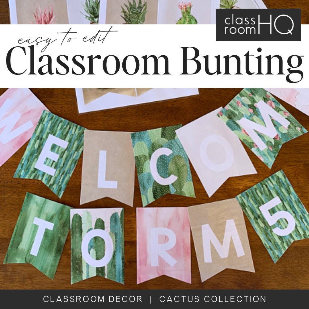 CACTUS Classroom Bunting Pack - Etsy