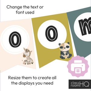 Wild Animal Zoo Theme Classroom Decor Bunting Bulletin Board Letters ...