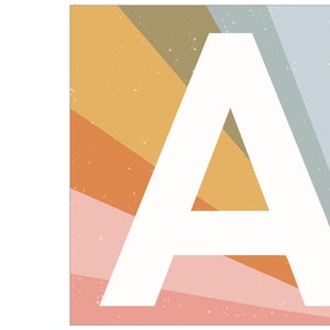 Retro Theme Vintage Rainbow Bulletin Board Letters Editable Lettering ...