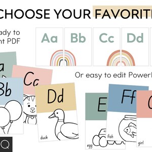 BOHO RAINBOW Alphabet Posters - Etsy