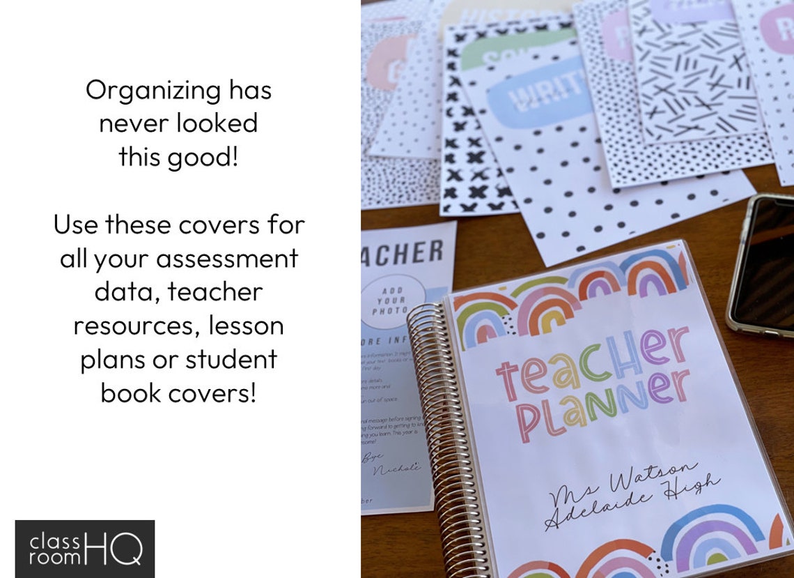 Pastel Modern Rainbow Classroom Decor Editable Binders Covers + Book ...