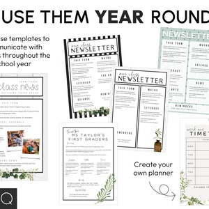 Botanical Greenery Theme Classroom Decor Editable Meet the Teacher ...