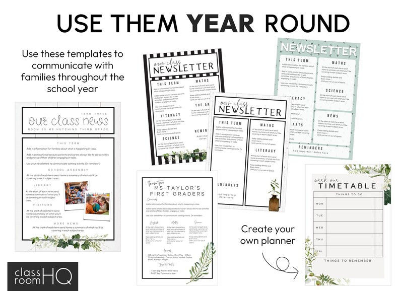 Botanical Greenery Theme Classroom Decor Editable Meet the Teacher ...