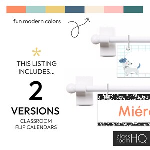 Classroom Flip Calendar Editable Class Calendar Set DOG DAYS Classroom ...